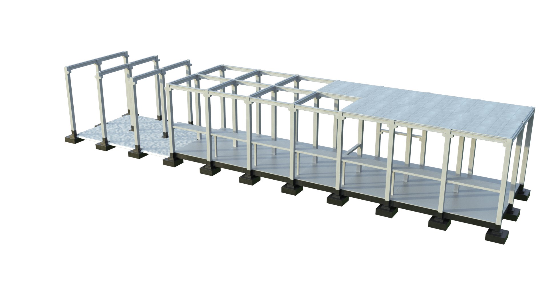 3D Concrete Hall Structure - TurboSquid 2000930