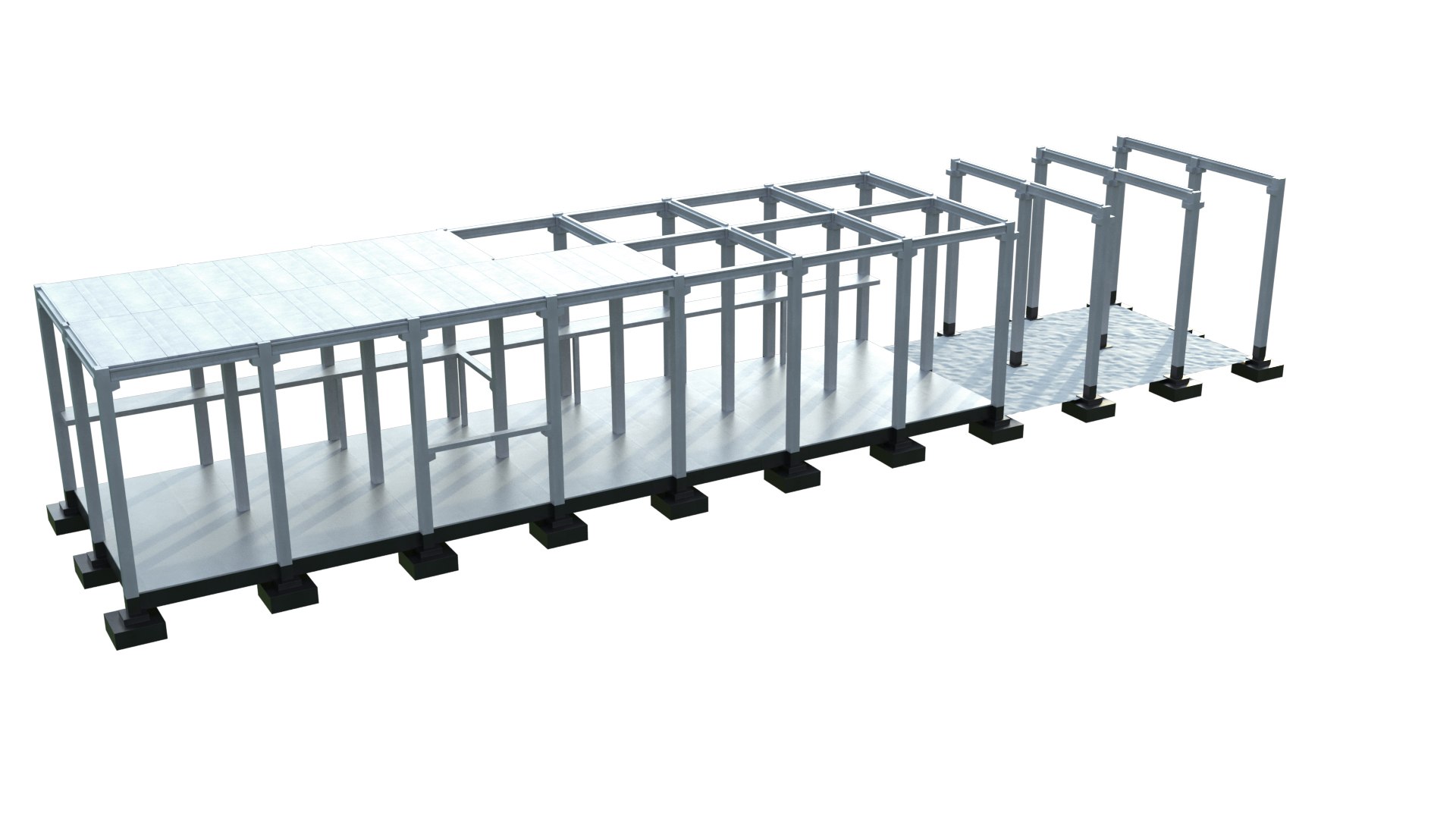 3D Concrete Hall Structure - TurboSquid 2000930