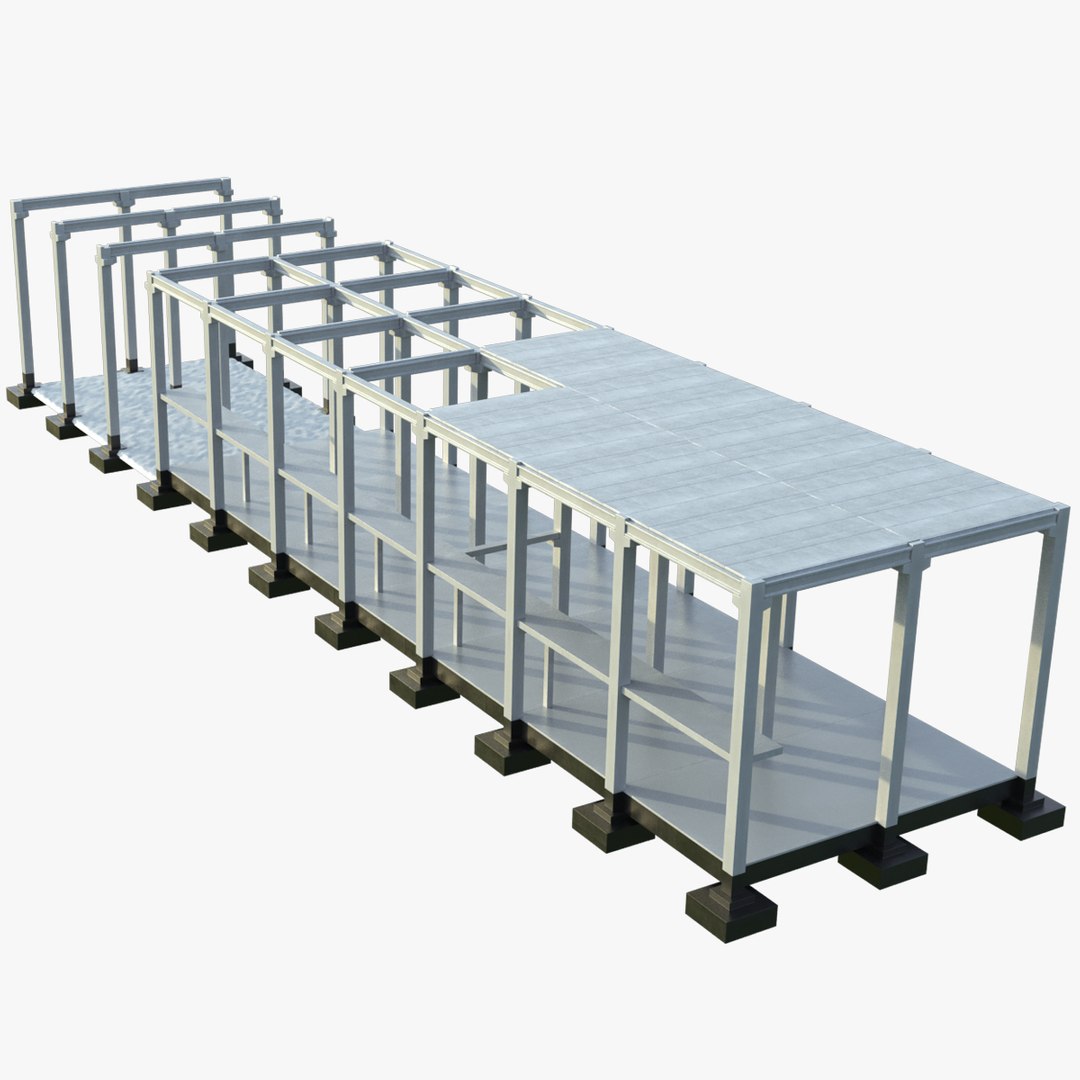 3D Concrete Hall Structure - TurboSquid 2000930