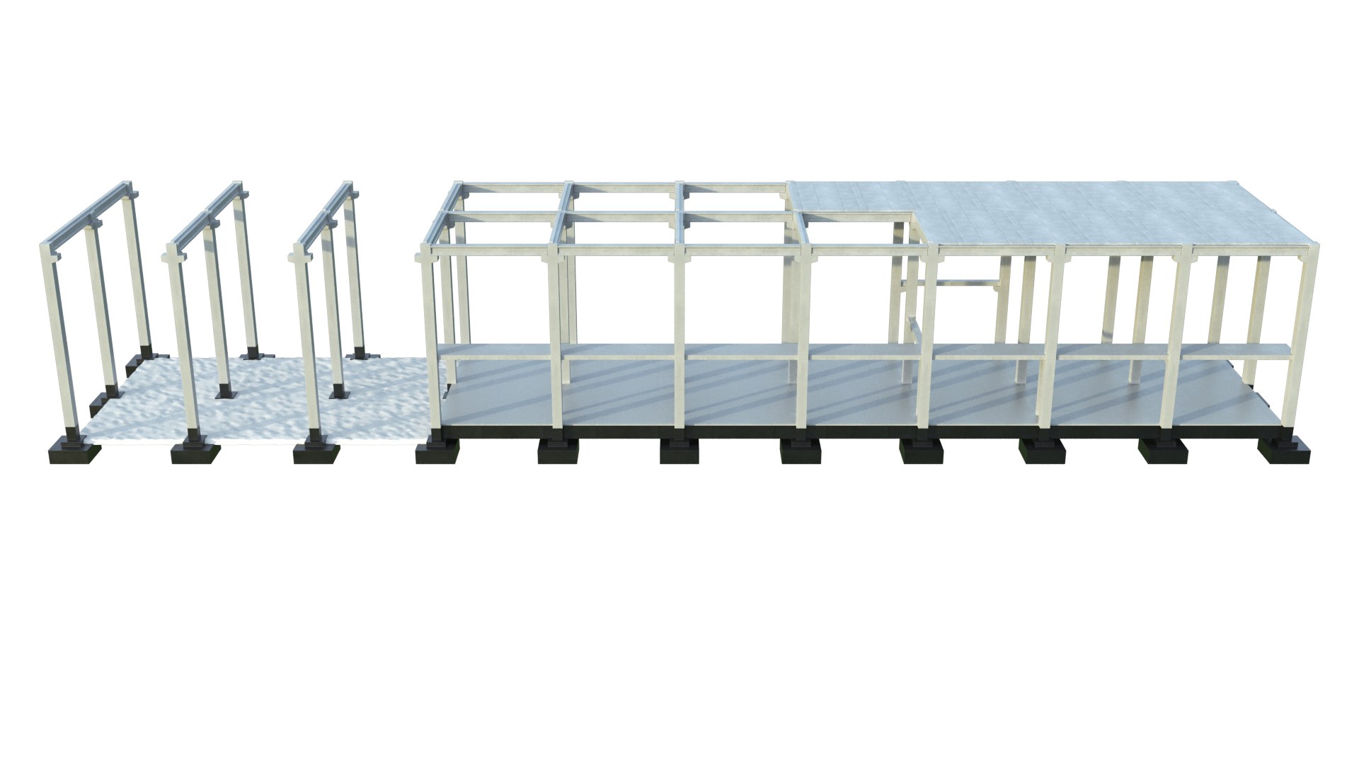 3D Concrete Hall Structure - TurboSquid 2000930