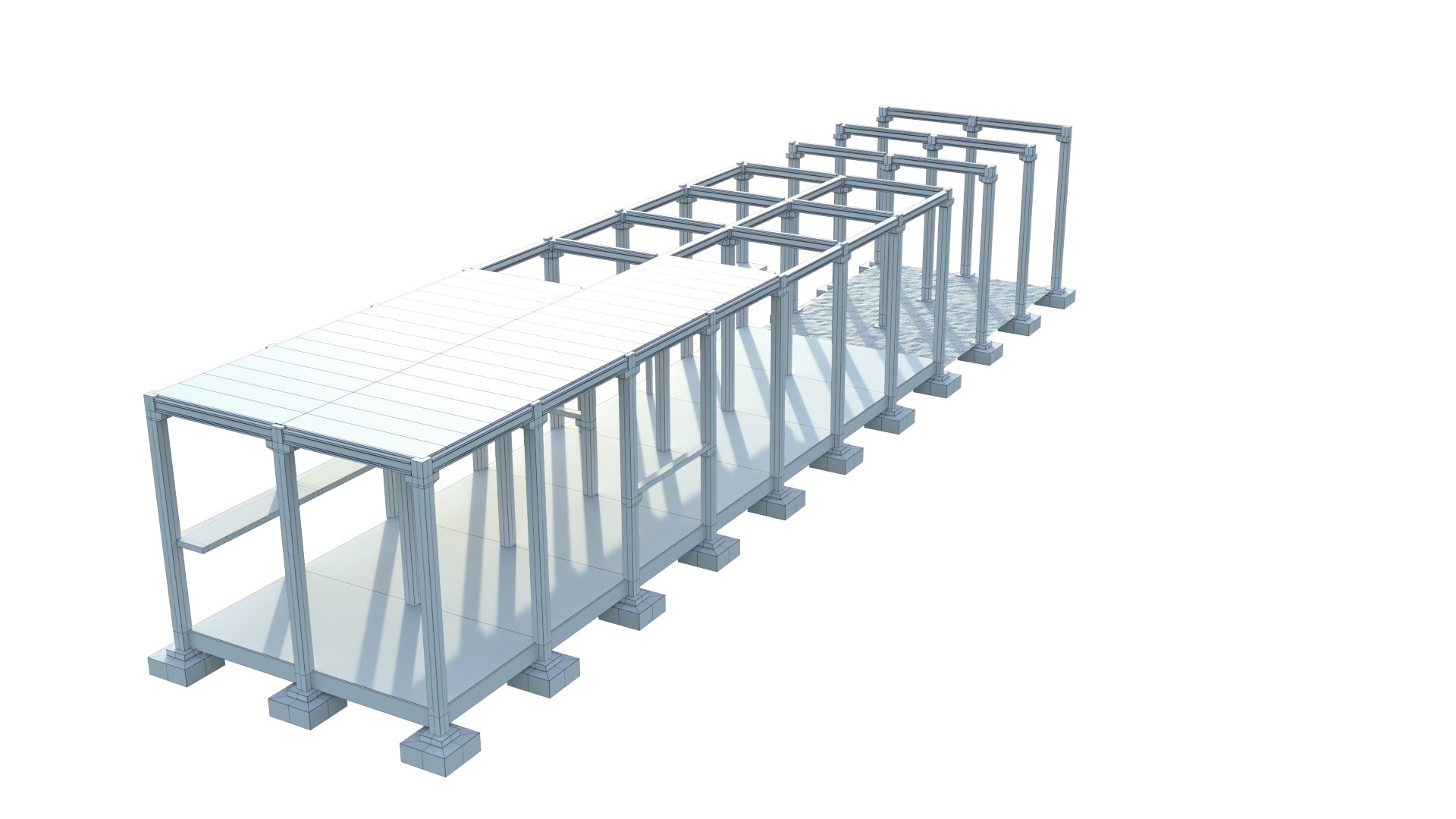 3D Concrete Hall Structure - TurboSquid 2000930