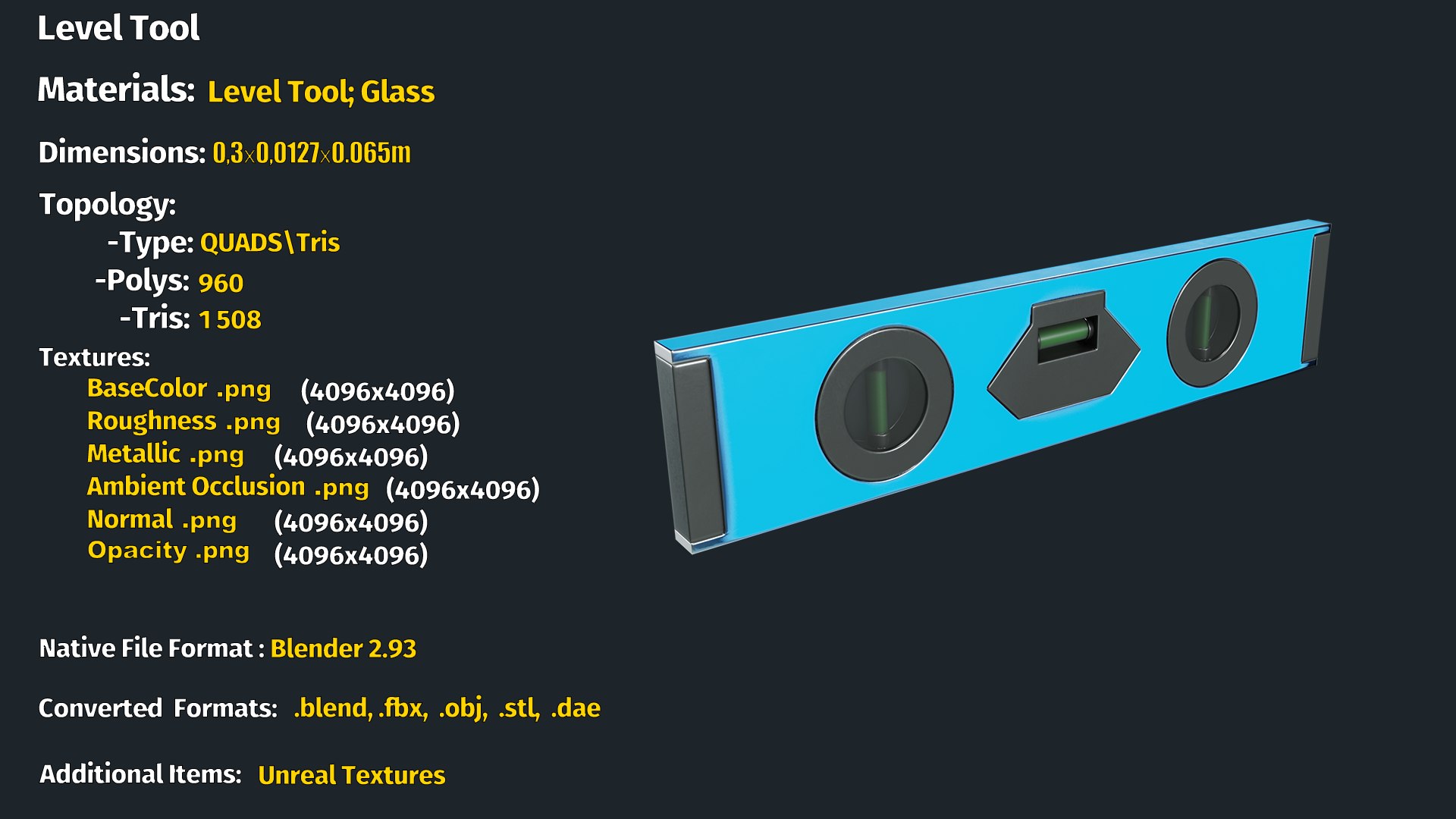 Level Tool 3D Model - TurboSquid 1801638