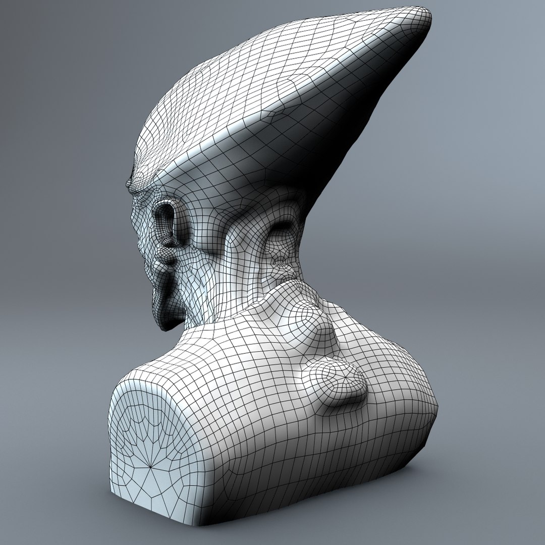 3d Alien Bust Model