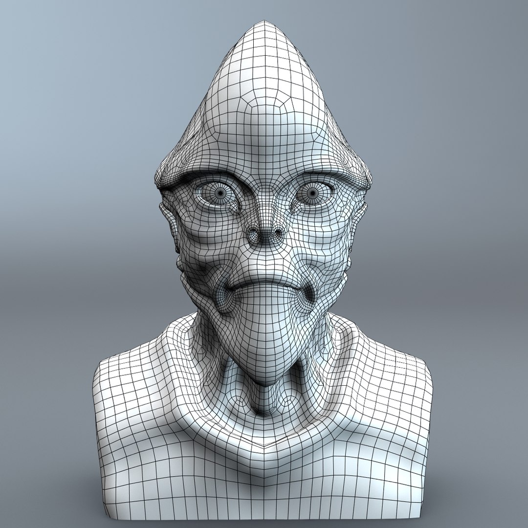 3d Alien Bust Model
