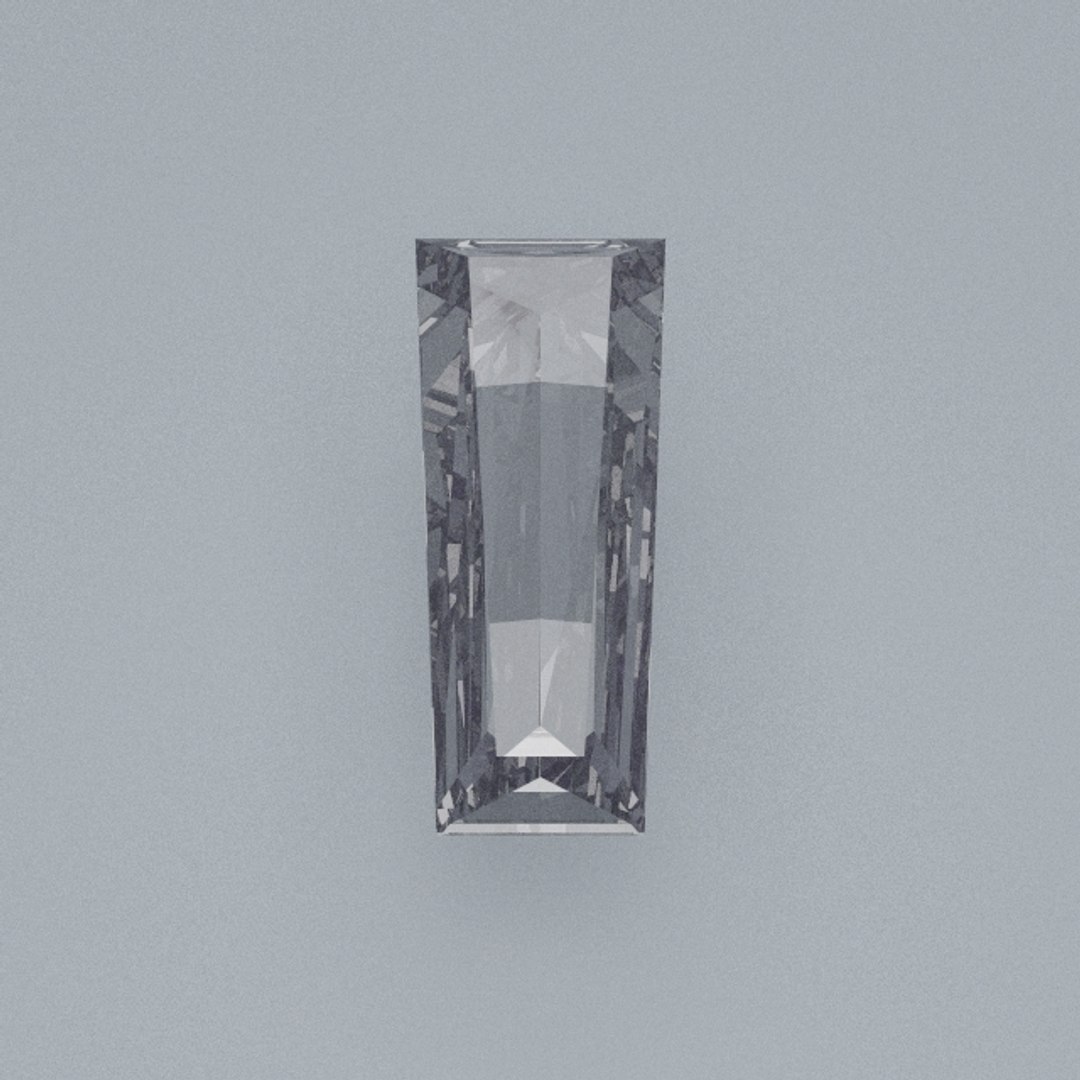 Tapered Cut Gemstone Diamond Obj