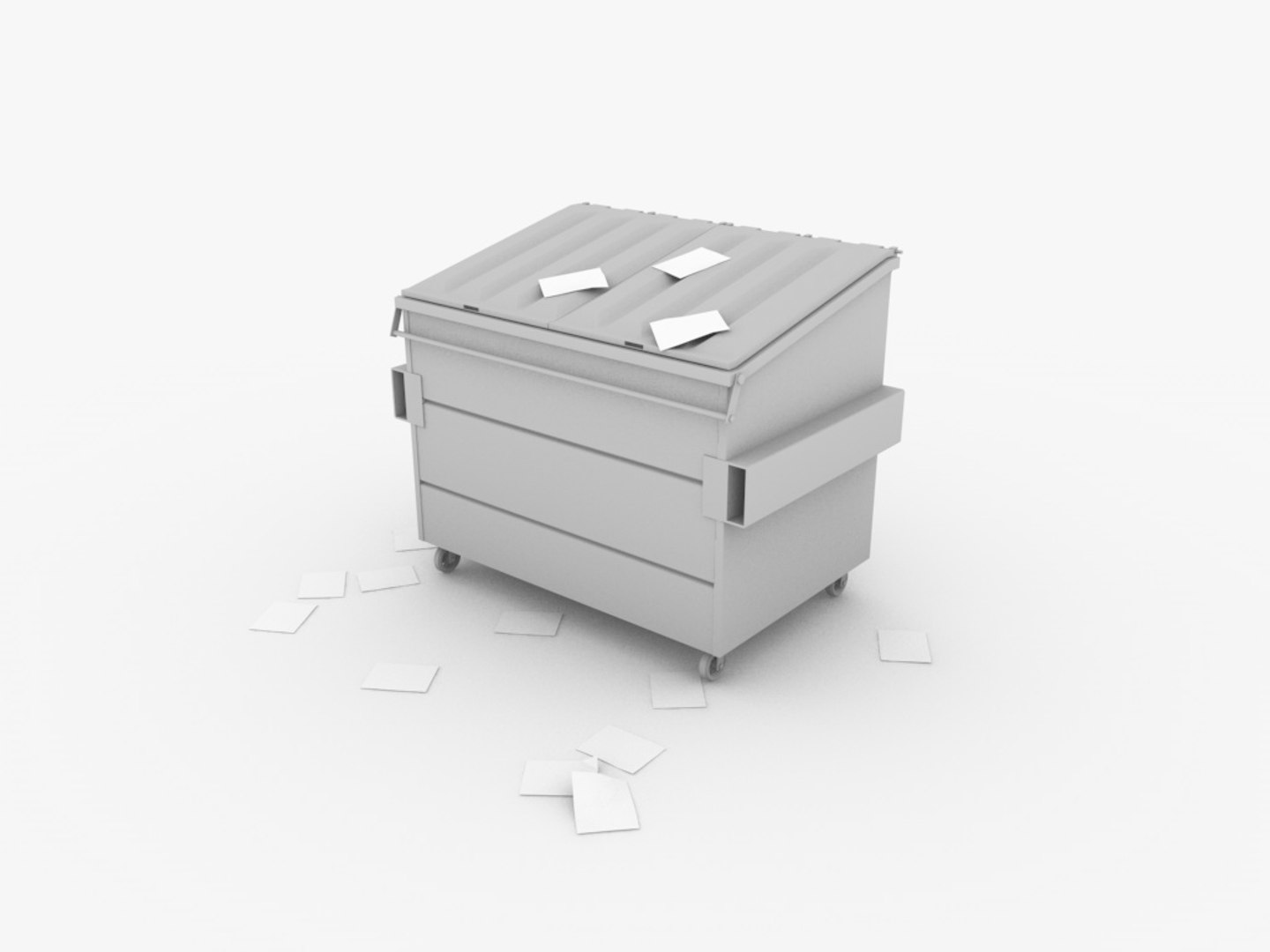 3d Dumpster Lids Garbage Model