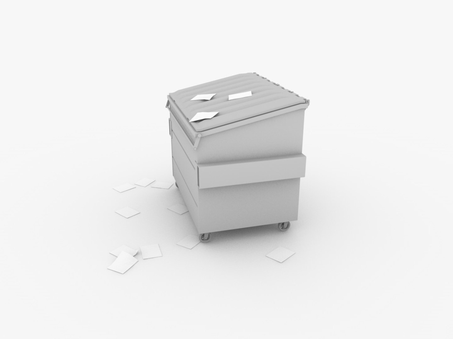 3d Dumpster Lids Garbage Model