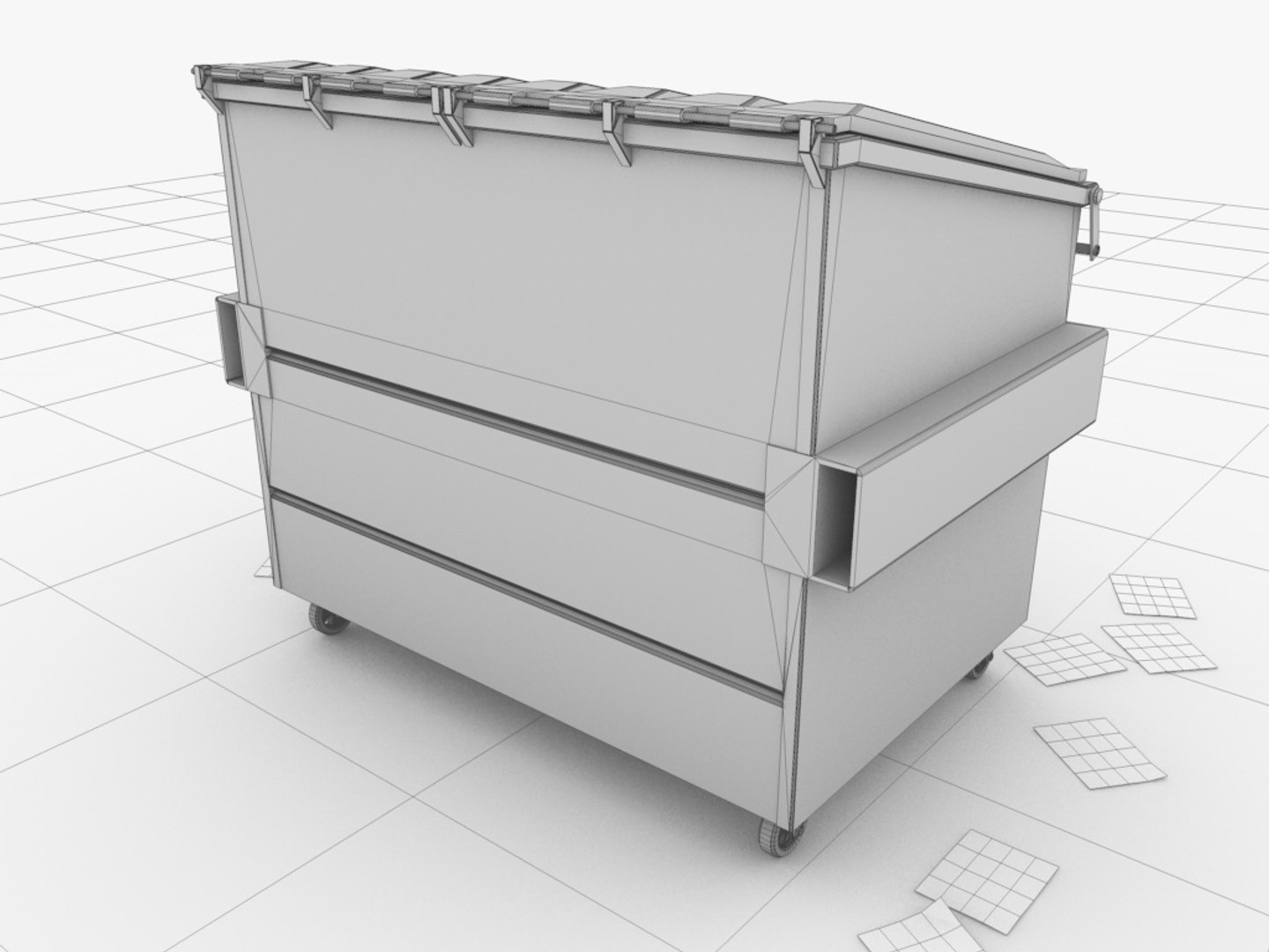 3d Dumpster Lids Garbage Model