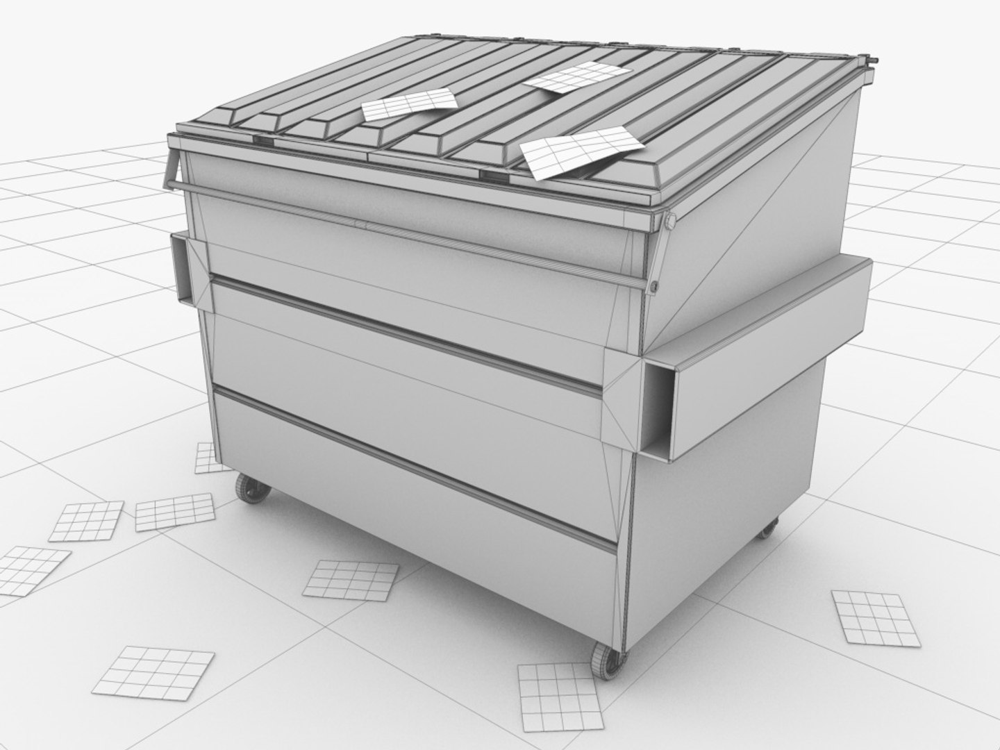 3d Dumpster Lids Garbage Model