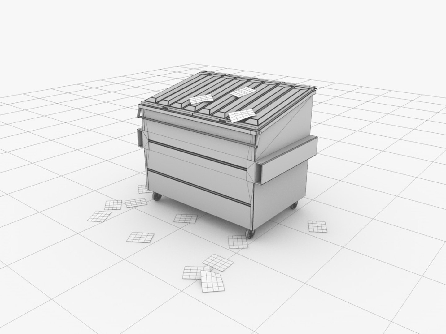 3d Dumpster Lids Garbage Model