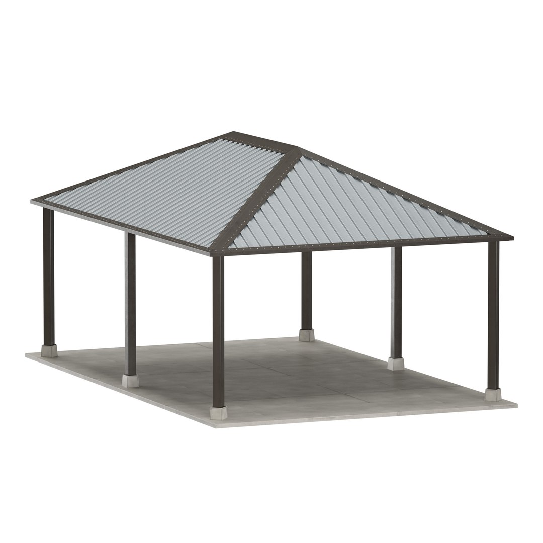 3D Model Metal Canopy Gazebo Roof - TurboSquid 2151068