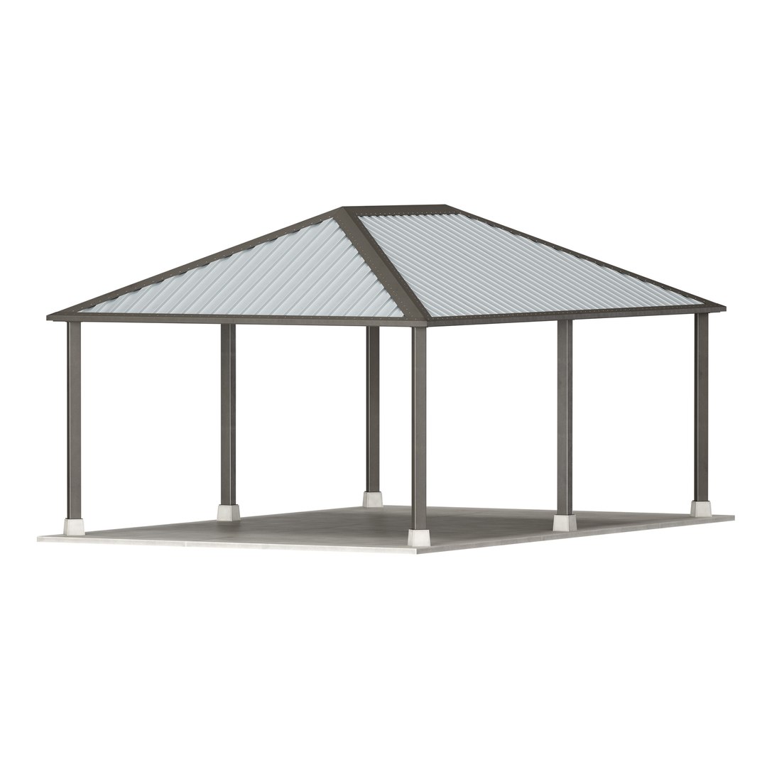 3D Model Metal Canopy Gazebo Roof - TurboSquid 2151068
