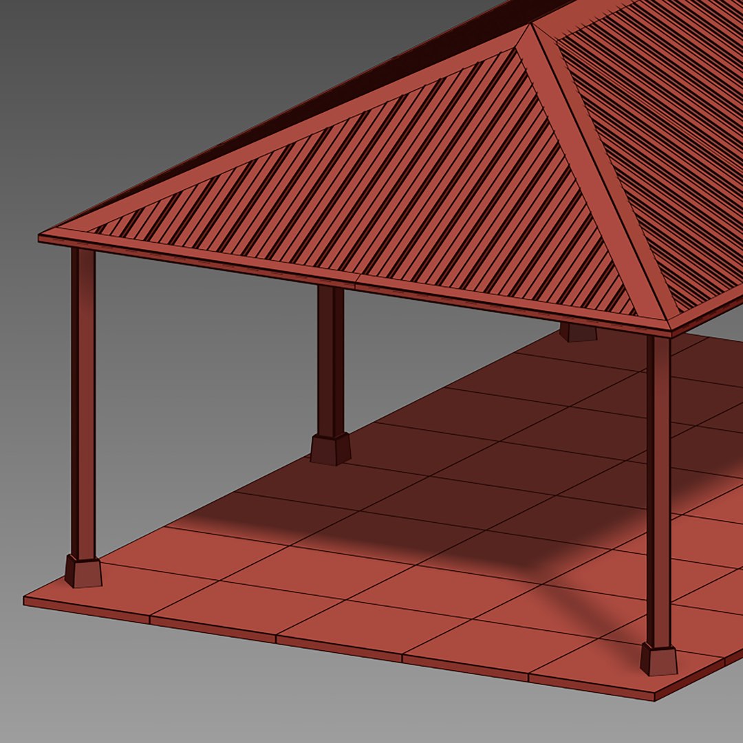 3D Model Metal Canopy Gazebo Roof - TurboSquid 2151068