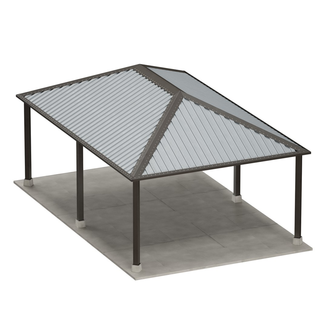 3D Model Metal Canopy Gazebo Roof - TurboSquid 2151068