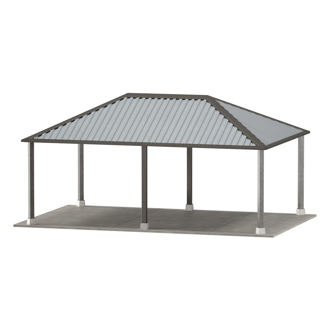 3D Model Metal Canopy Gazebo Roof - TurboSquid 2151068