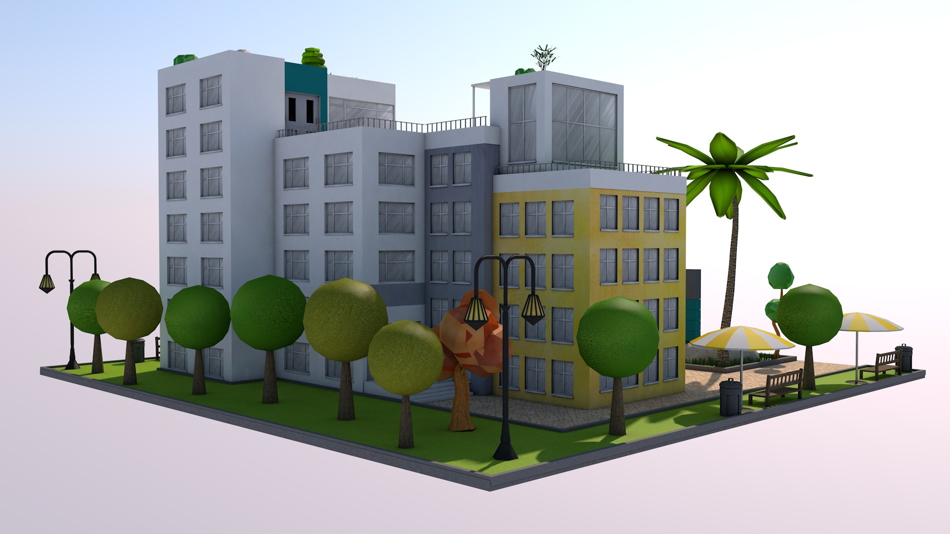 3D Low Poly Hospital 3D Model Cartoon Style Model - TurboSquid 2279010