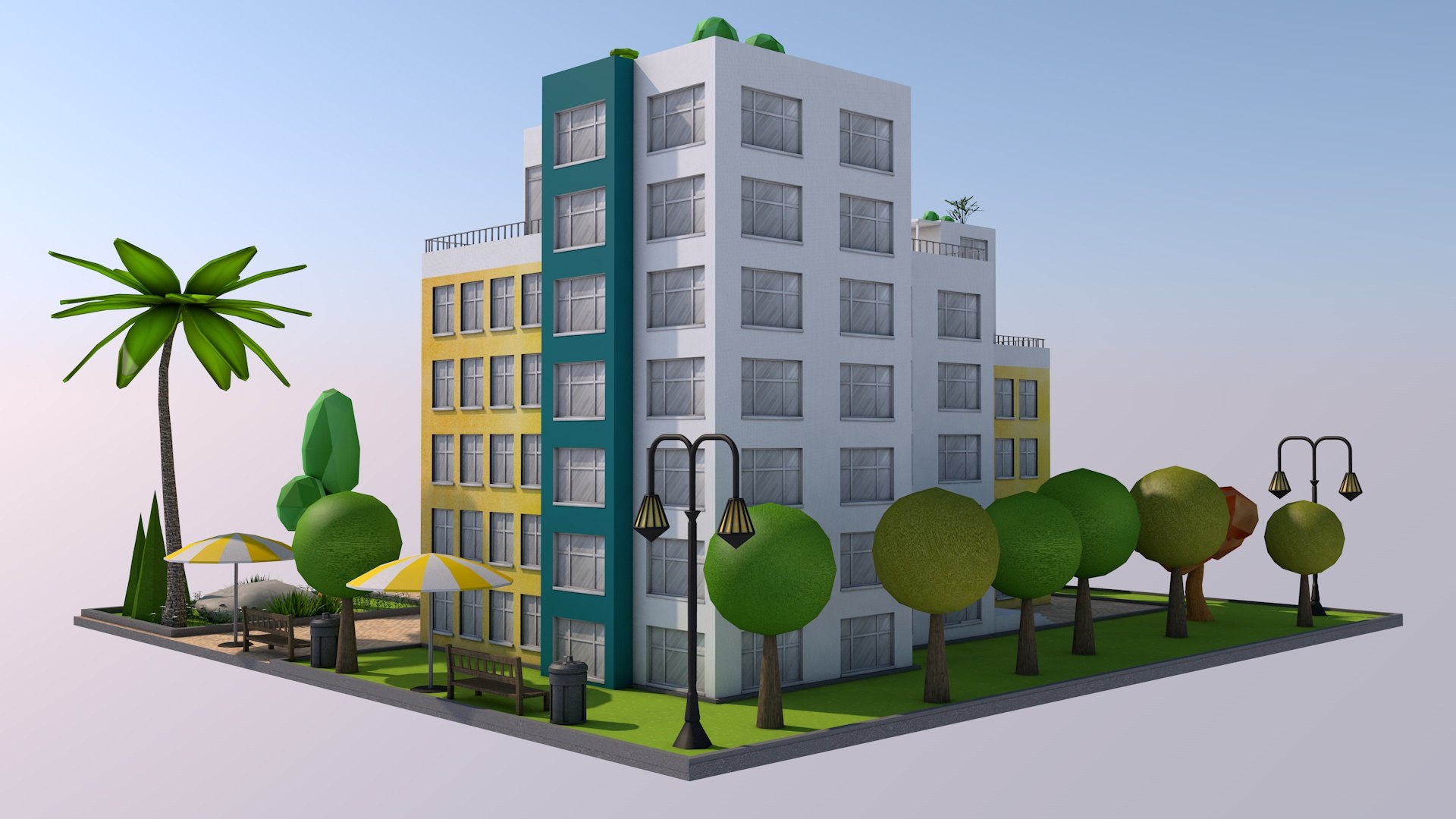 3D Low Poly Hospital 3D Model Cartoon Style Model - TurboSquid 2279010