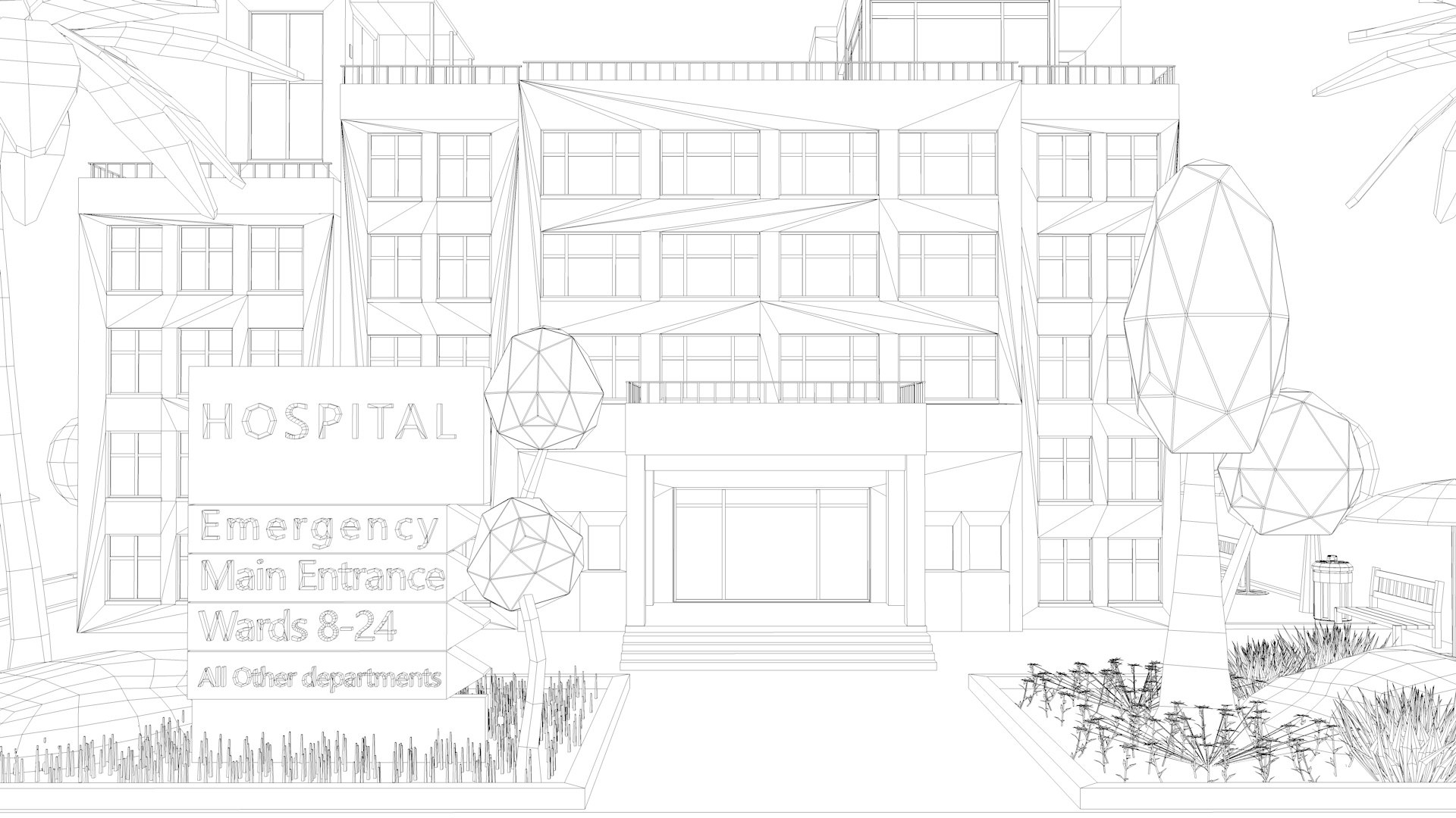 3D Low Poly Hospital 3D Model Cartoon Style Model - TurboSquid 2279010