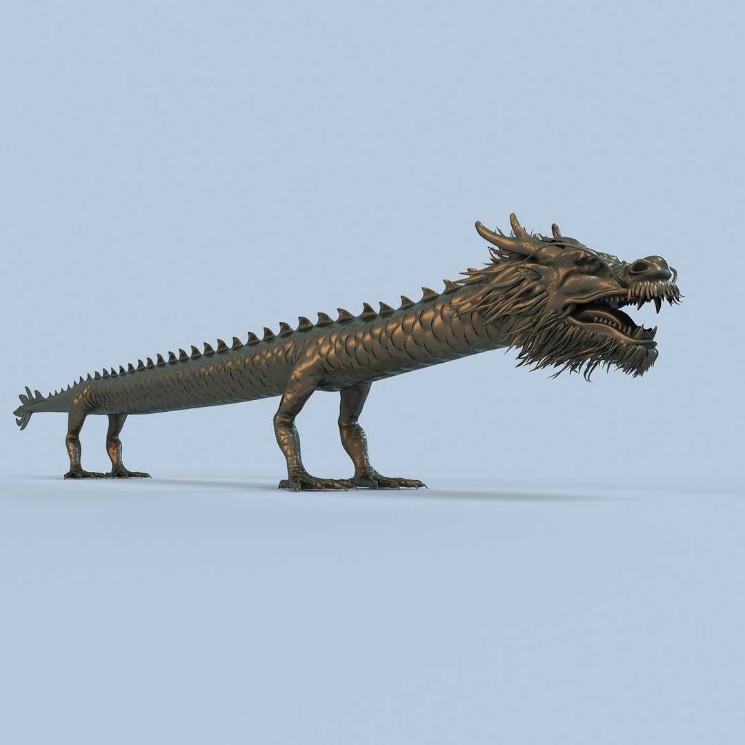 Ancient Straight Dragon 3d Max