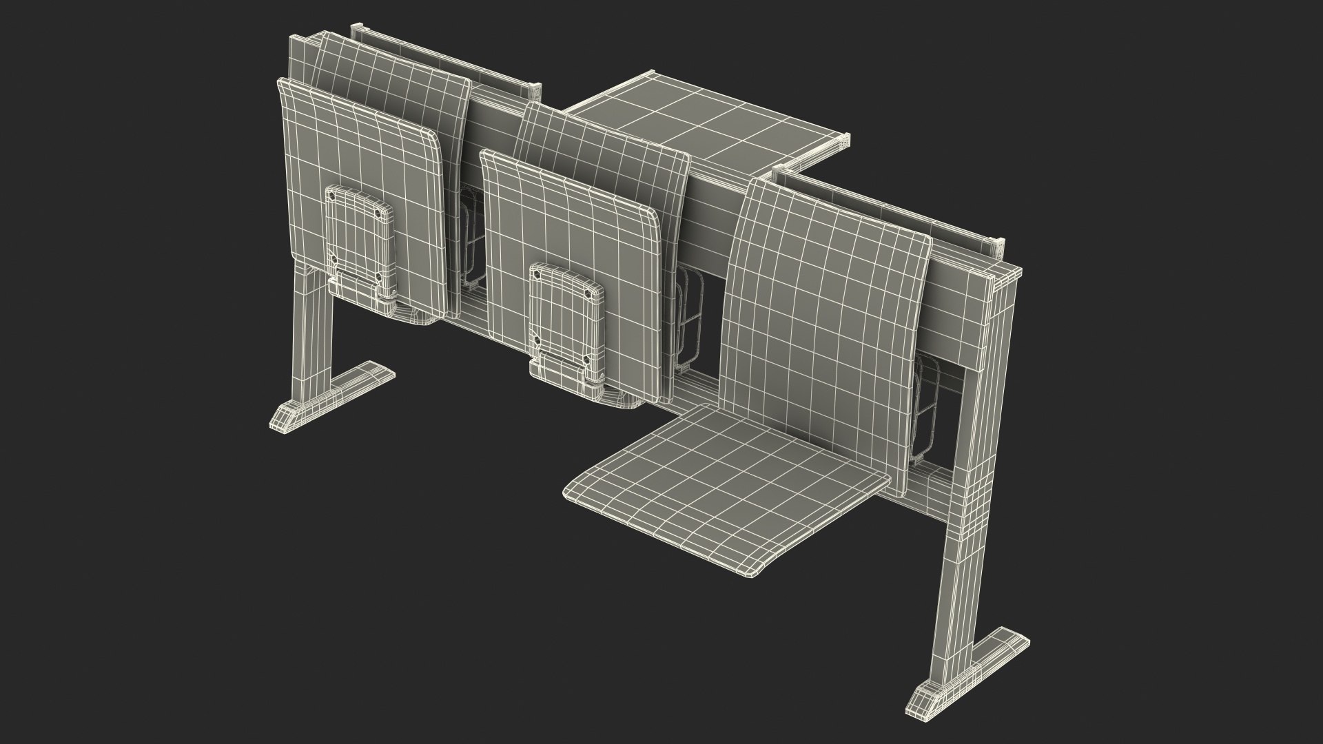 University Seating System For Three Places model - TurboSquid 1919109