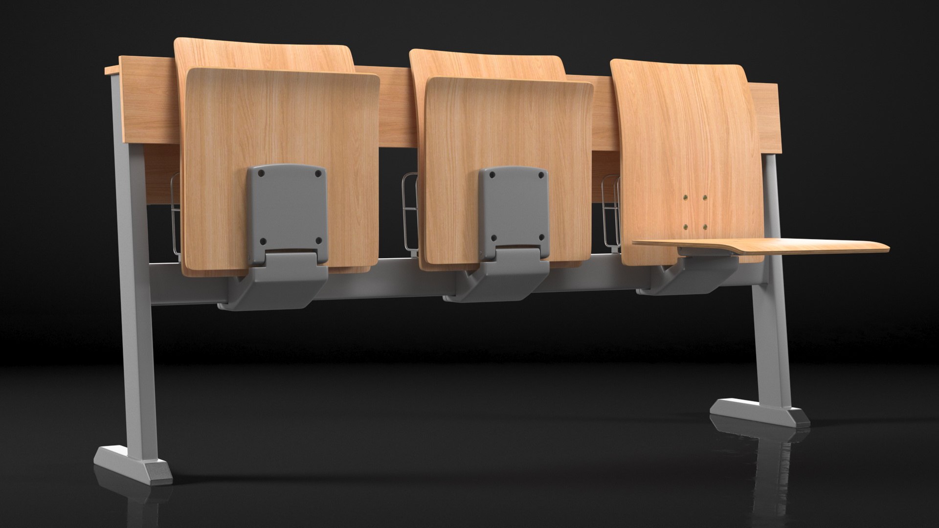 University Seating System For Three Places Model - TurboSquid 1919109