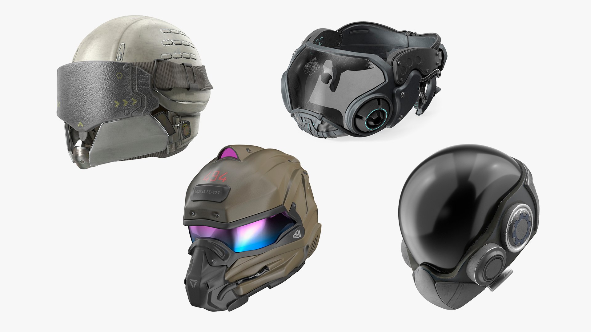 Sci-Fi Helmets Collection 2 3D Model - TurboSquid 2390018