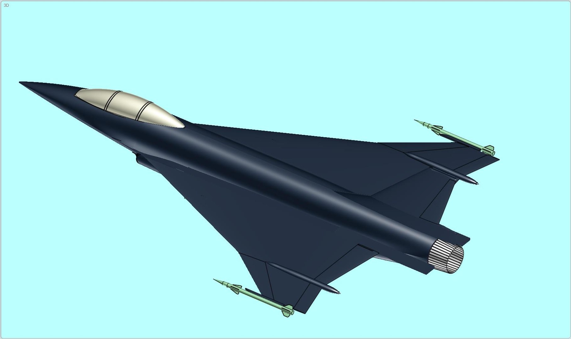 General Dynamics F-16xl Aircraft 3d Dwg
