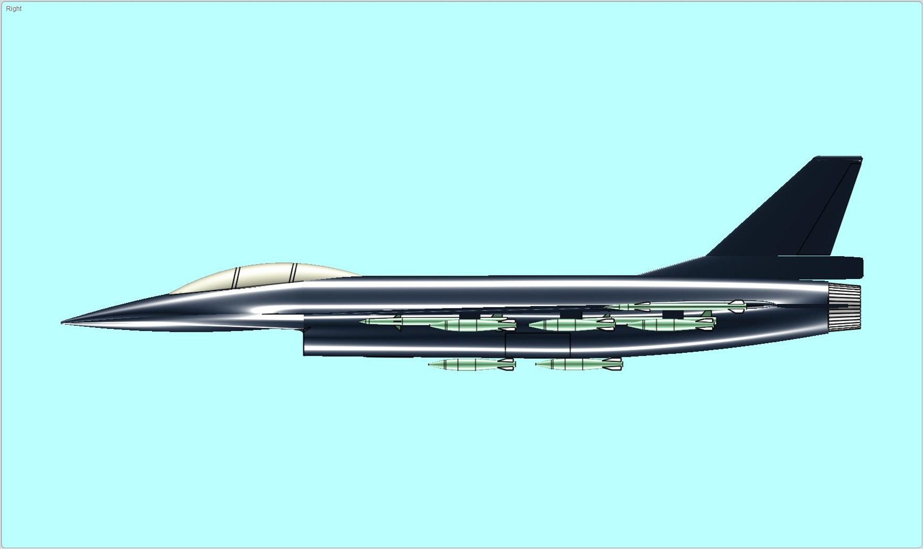 General Dynamics F-16xl Aircraft 3d Dwg