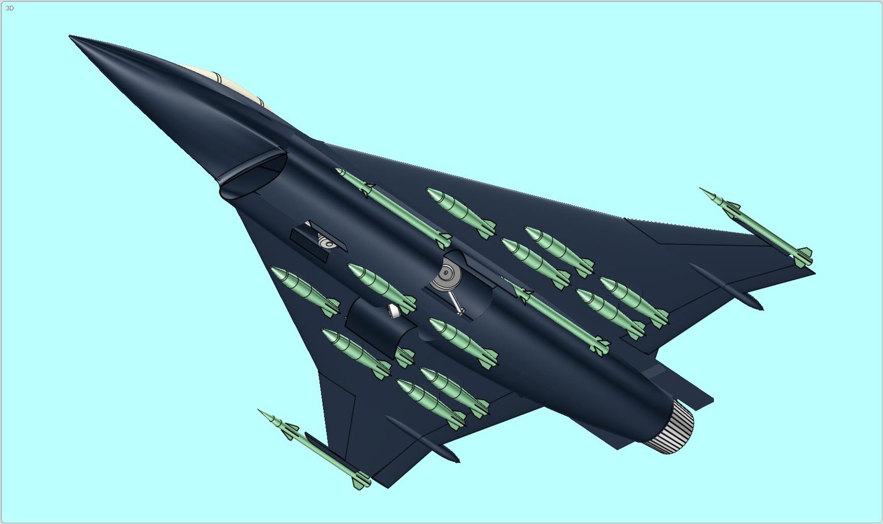 General Dynamics F-16xl Aircraft 3d Dwg