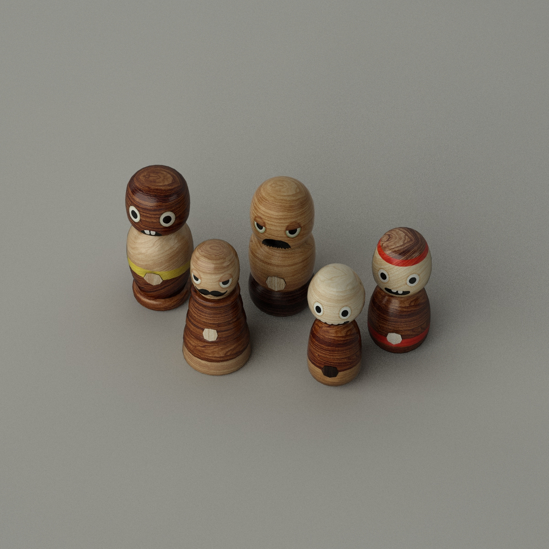 Obj Handmade Wooden Character Toys