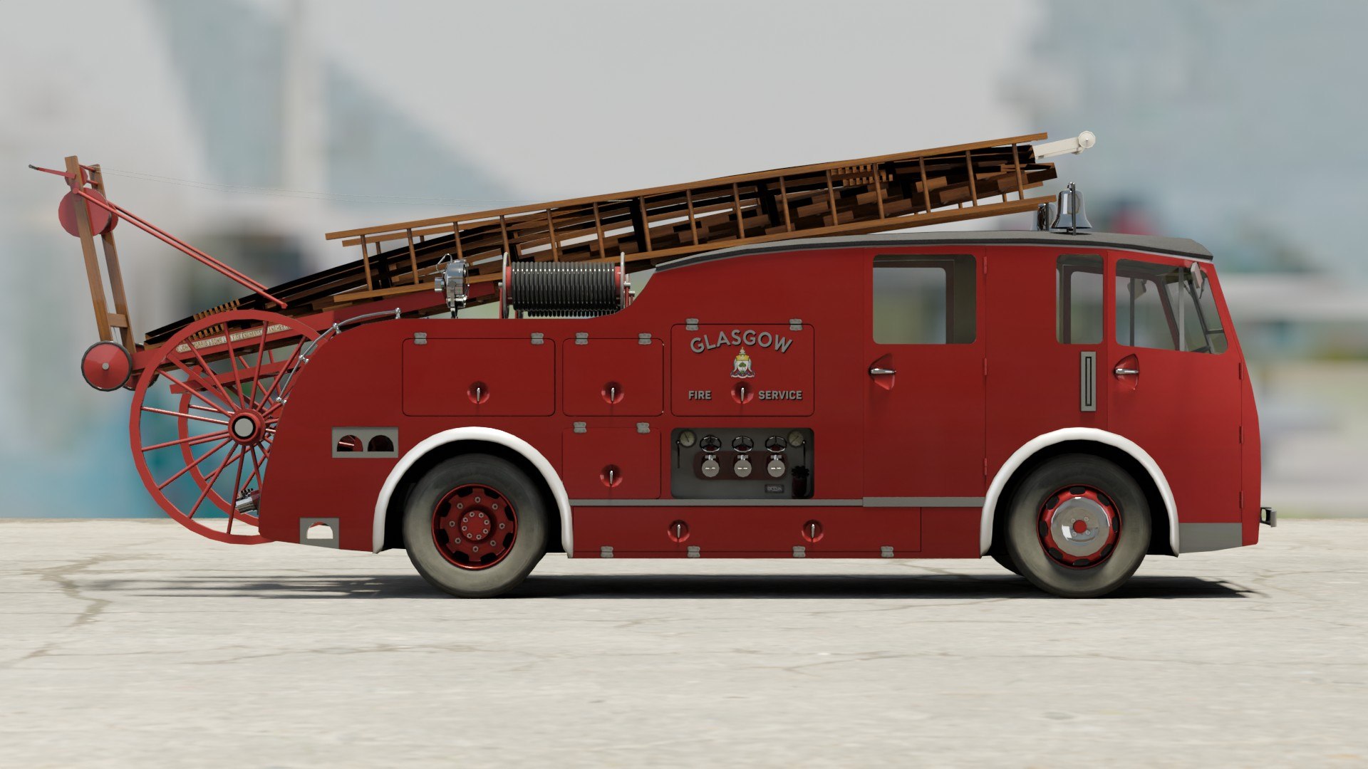 3D Model Dennis F12 Fire Engine - TurboSquid 2127954