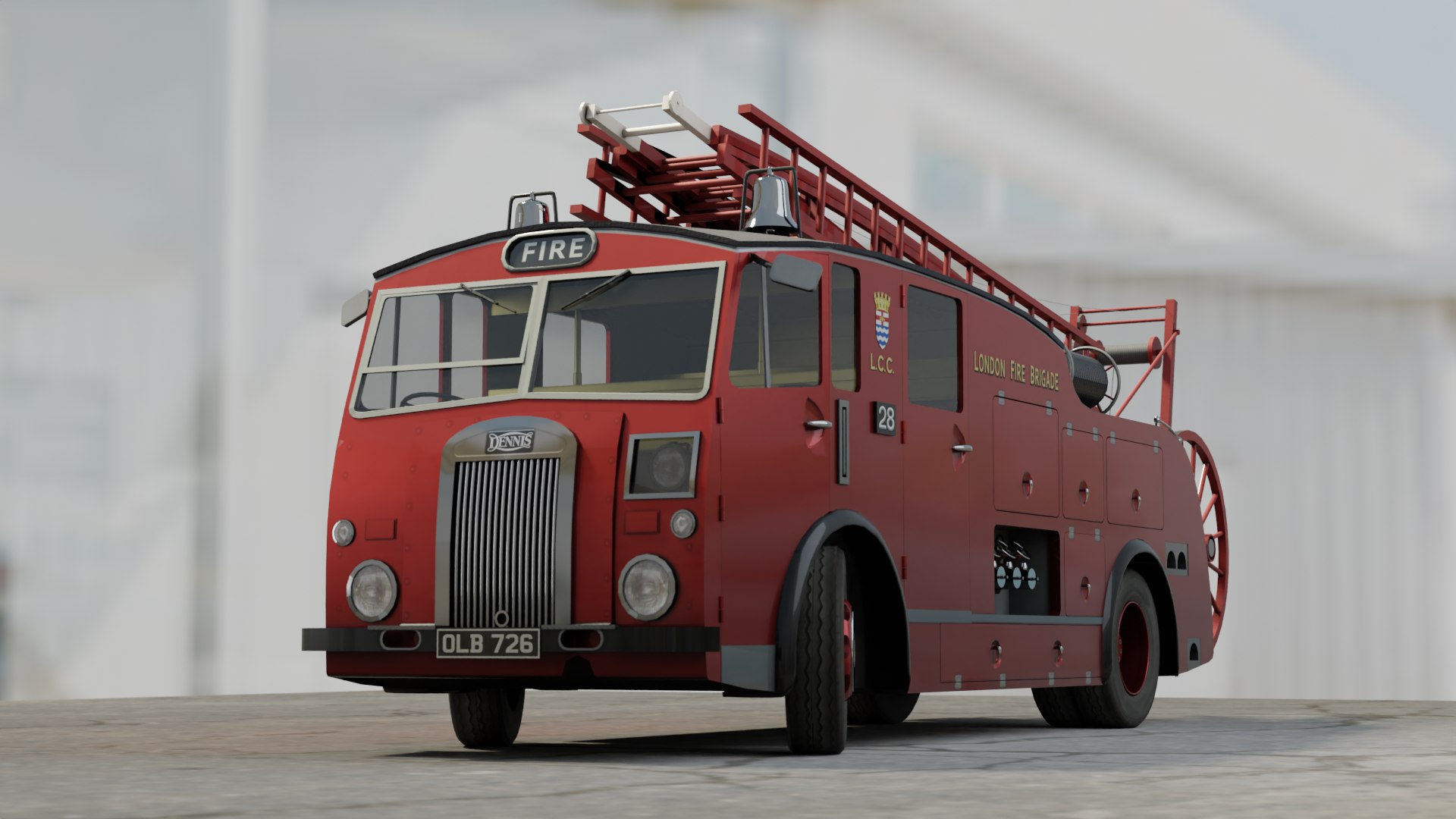 3D Model Dennis F12 Fire Engine - TurboSquid 2127954