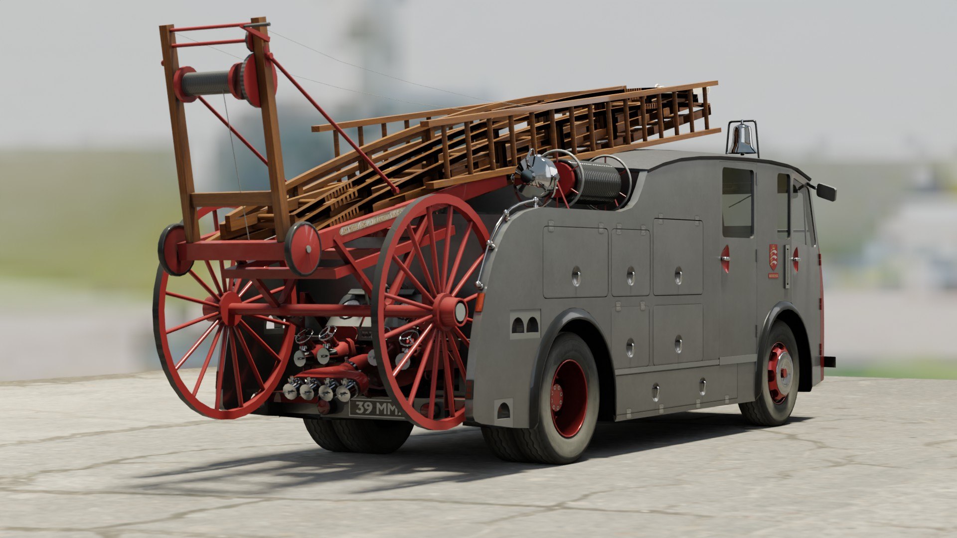 3D Model Dennis F12 Fire Engine - TurboSquid 2127954