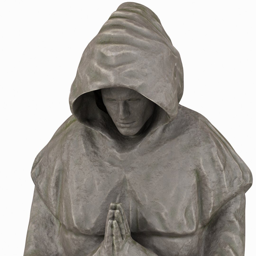 3d Model Monk Statue 1