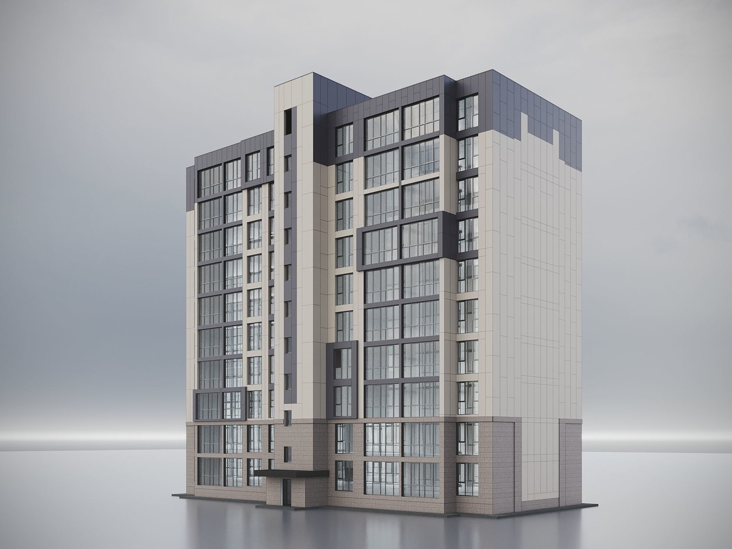 3D Modern Residential Building 009 Model - TurboSquid 2153820