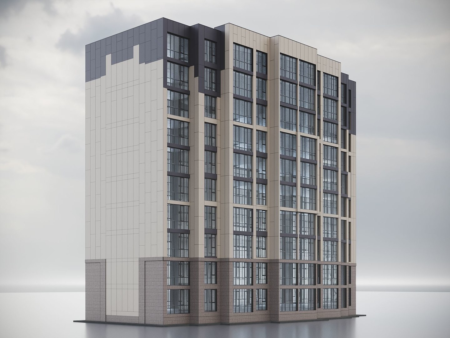 3D Modern Residential Building 009 Model - TurboSquid 2153820