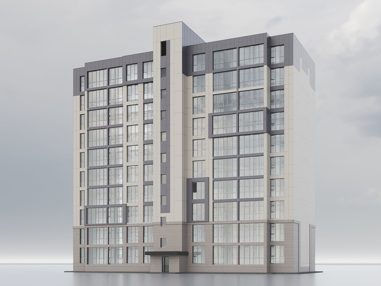 3D Modern Residential Building 009 Model - TurboSquid 2153820