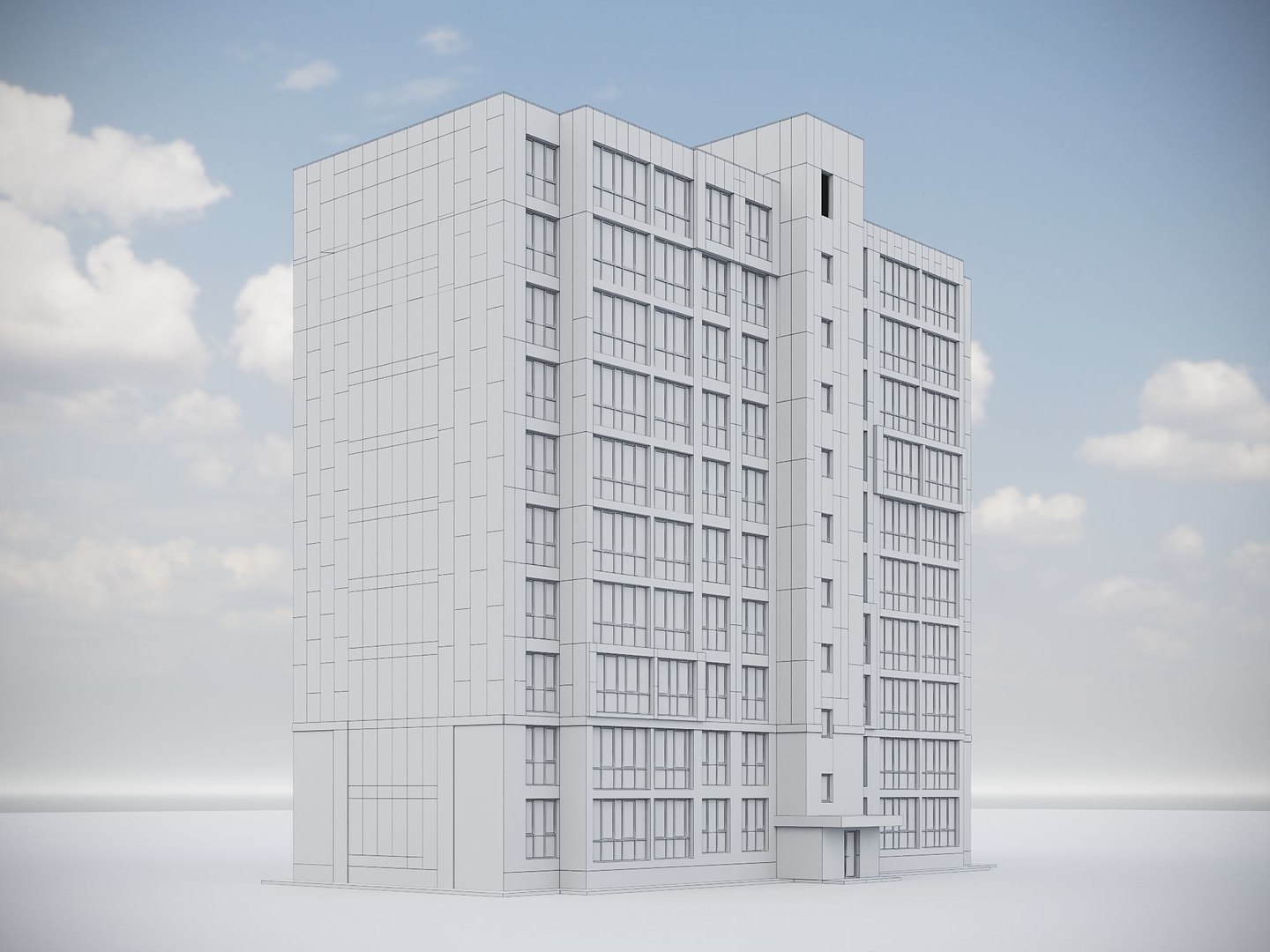 3D Modern Residential Building 009 Model - TurboSquid 2153820