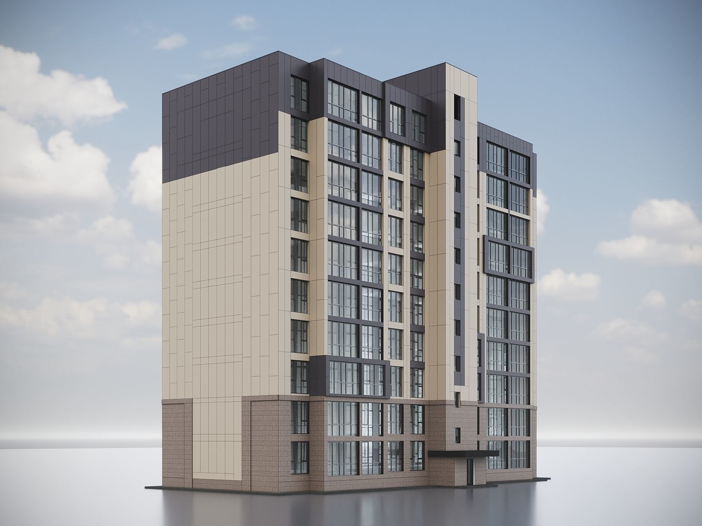 3D Modern Residential Building 009 Model - TurboSquid 2153820