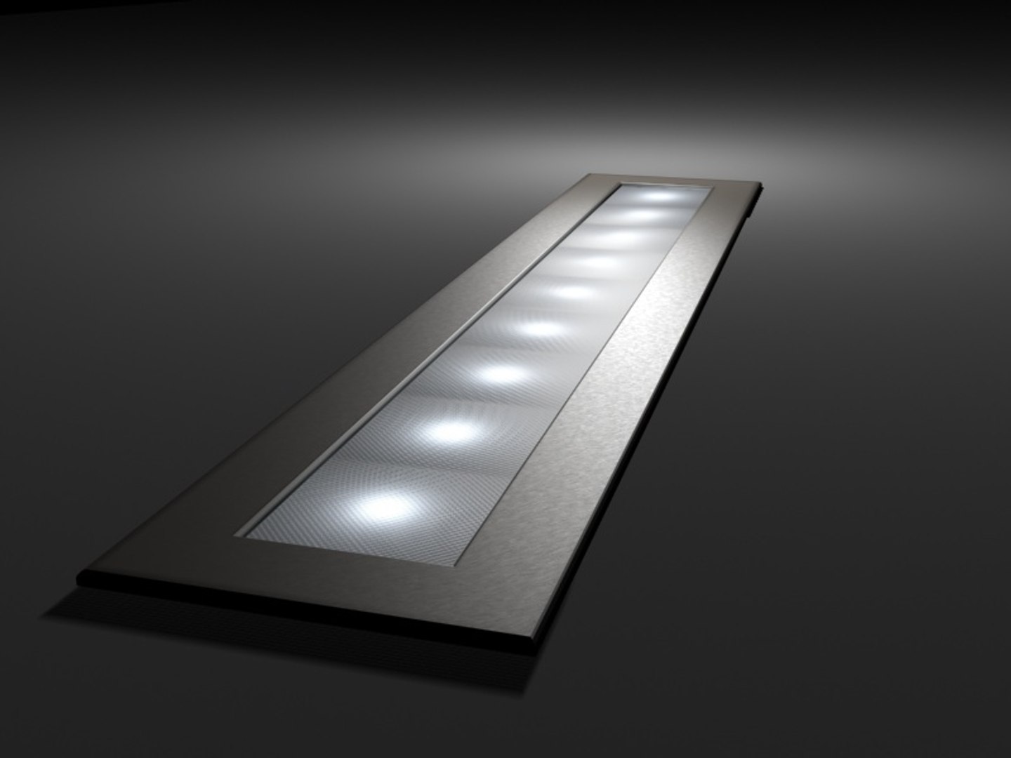 led light strip brushed metal 3d model