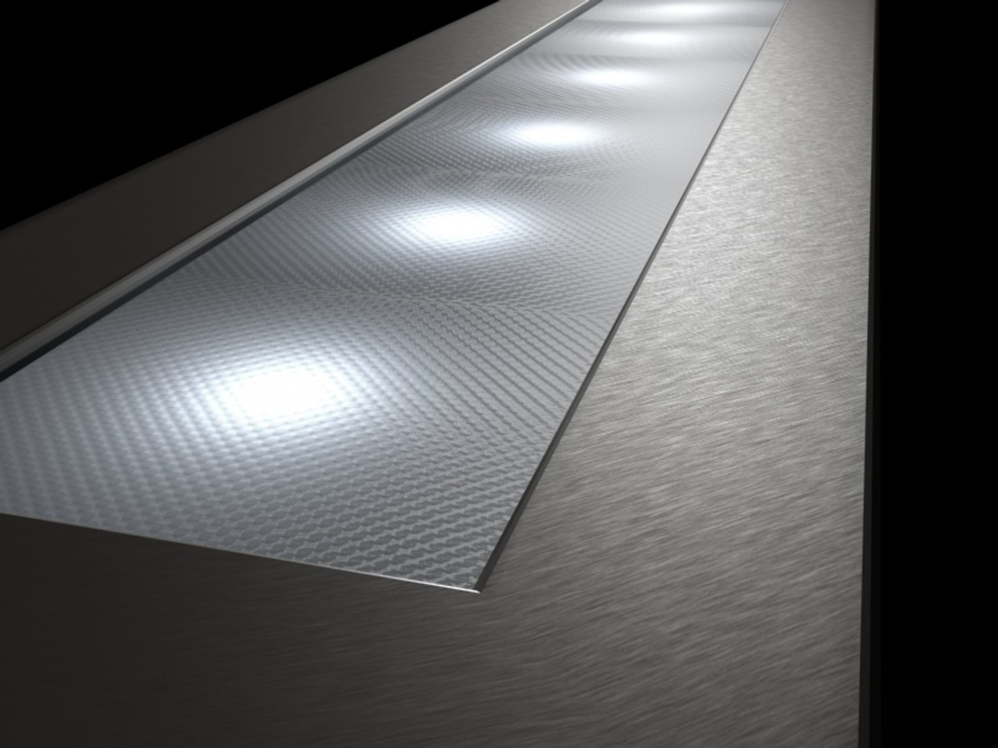 led light strip brushed metal 3d model