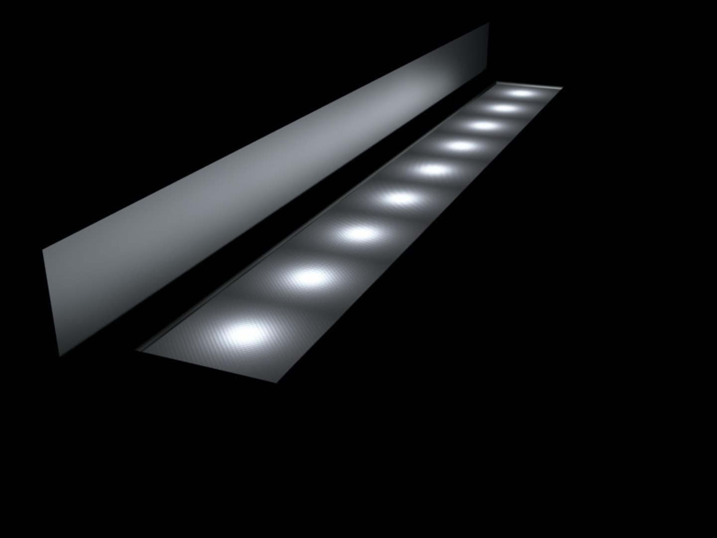 led light strip brushed metal 3d model