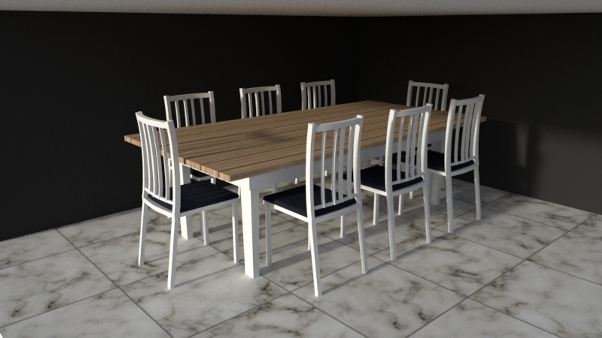 Dining Set Table 3D Model - TurboSquid 1591019