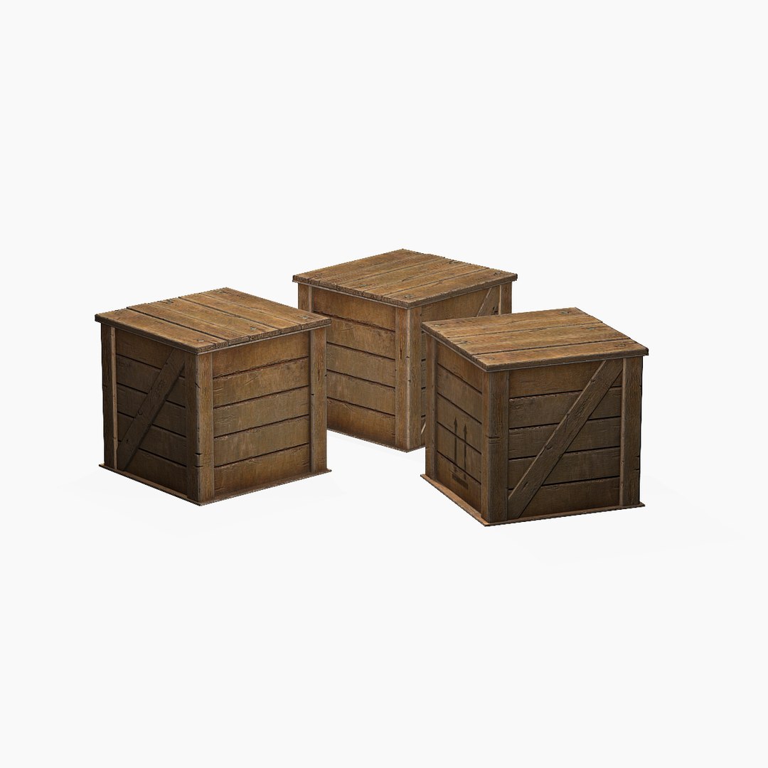 3d Low-poly Wood Model