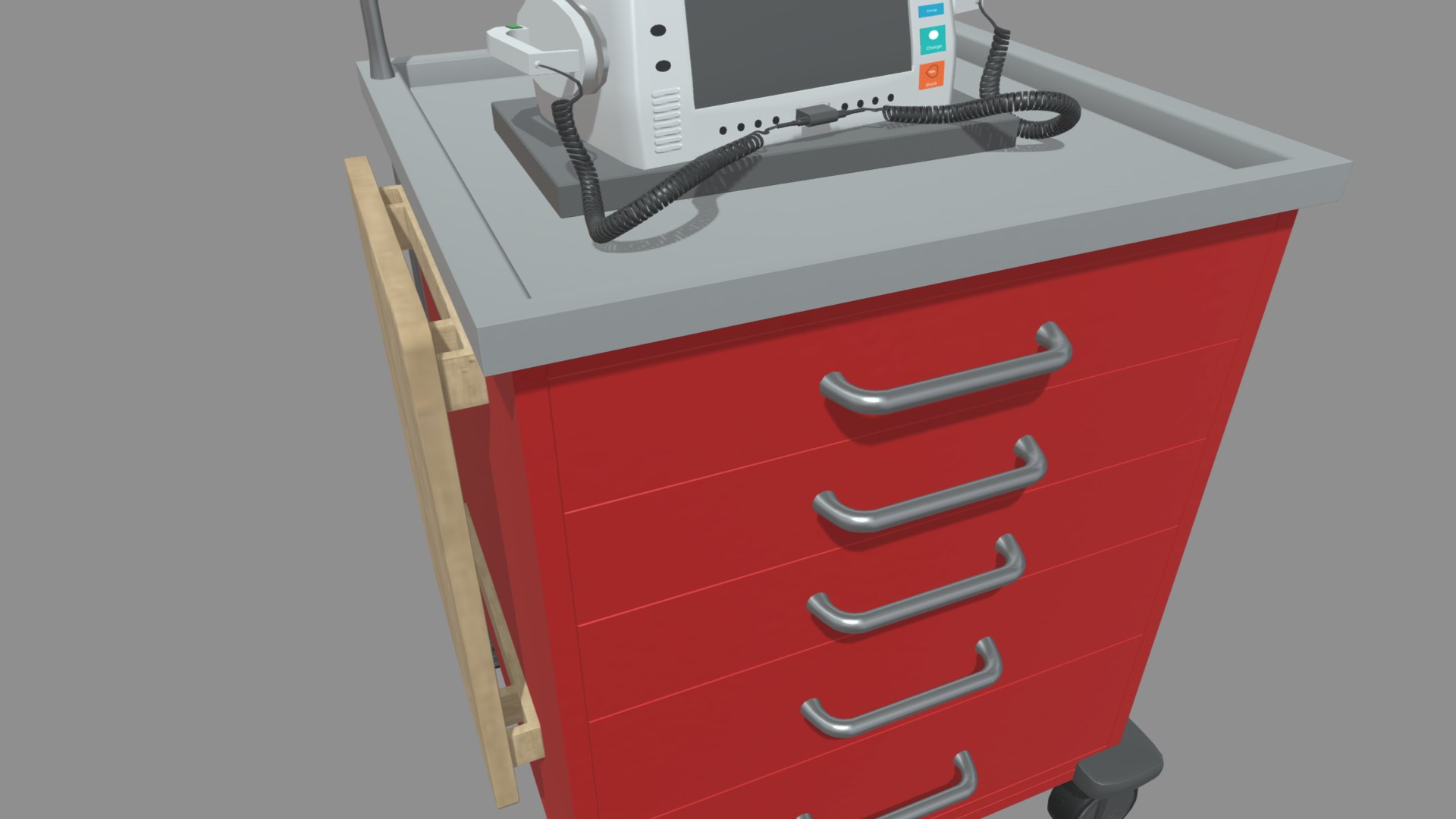 3D Emergency Cart With Defibrillator - TurboSquid 2418670