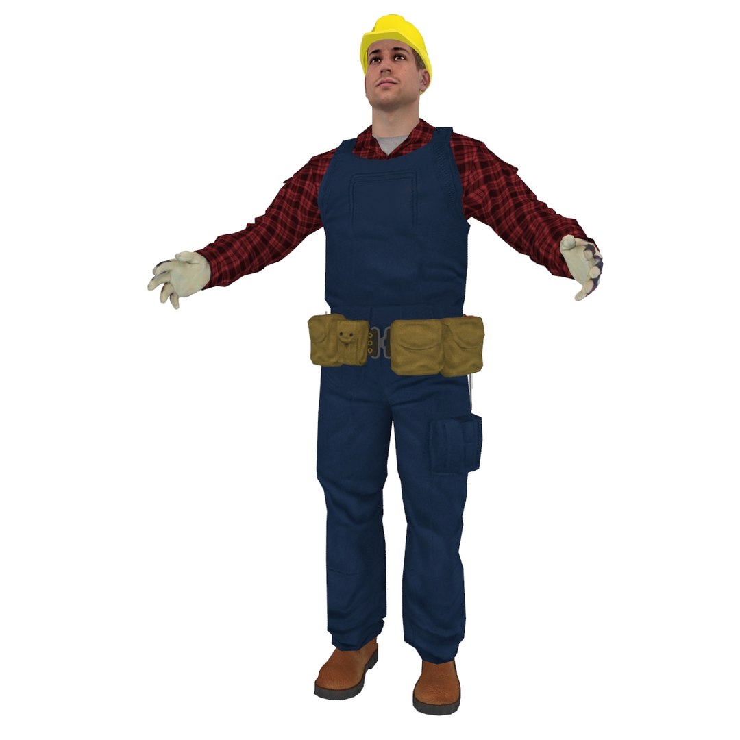 3d Man Worker Man Model