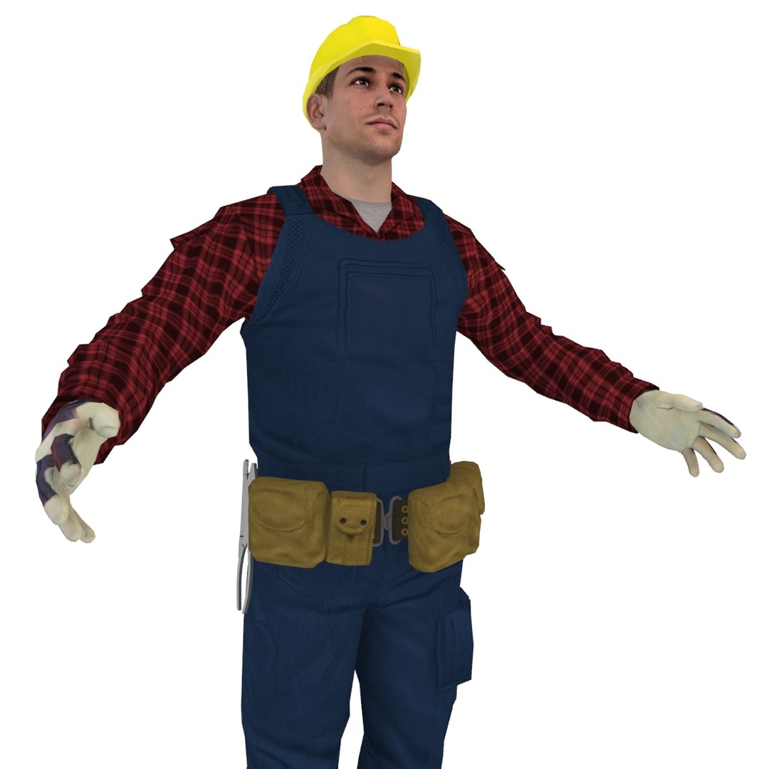 3d Man Worker Man Model