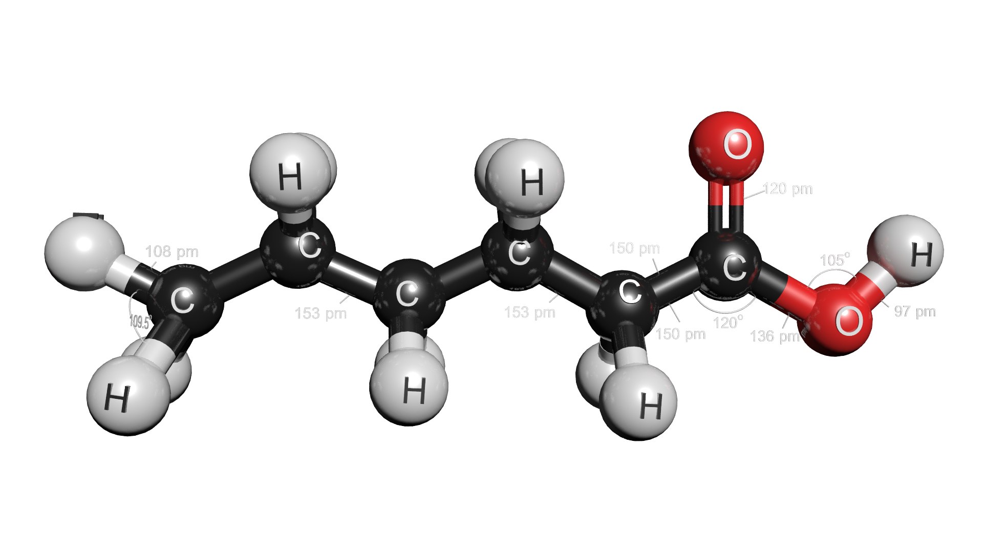 3D C6h12o2 Caproic Acid Model - TurboSquid 1423490