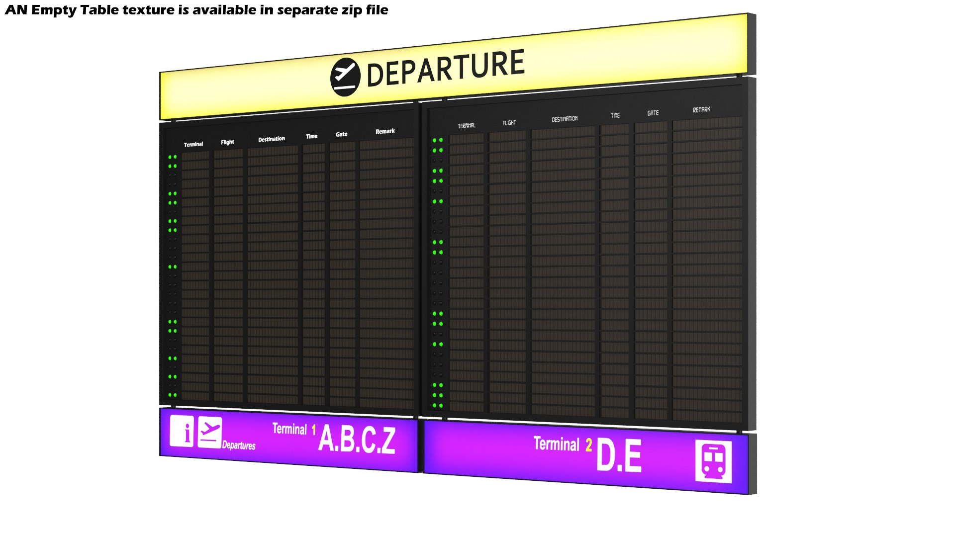 3D Model Departure And Arrivals Airport Timetable - TurboSquid 1860737