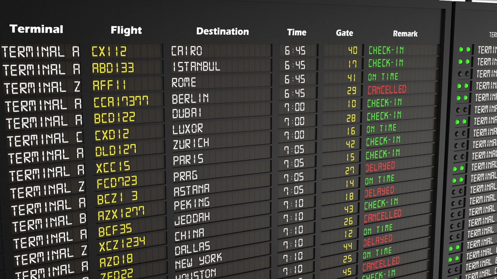 3D Model Departure And Arrivals Airport Timetable - TurboSquid 1860737